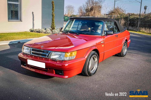 SAAB 900 Turbo 16s red Airflow convertible from 1989